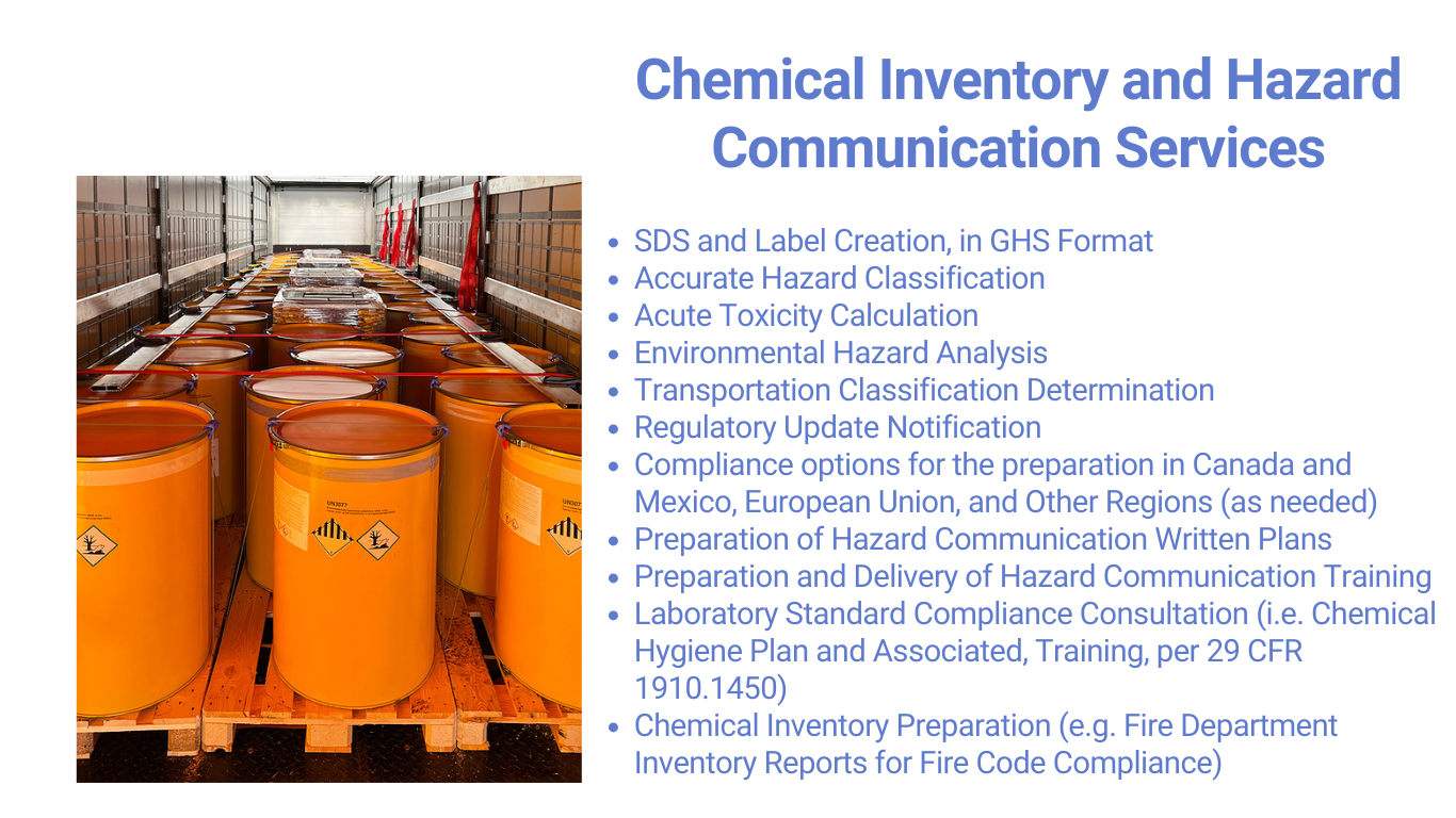Chemical Inventory & Hazard Communication – Zoubek Consulting, LLC